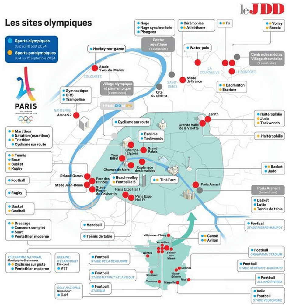 Carte Des Jeux Olympiques Paris 2024
