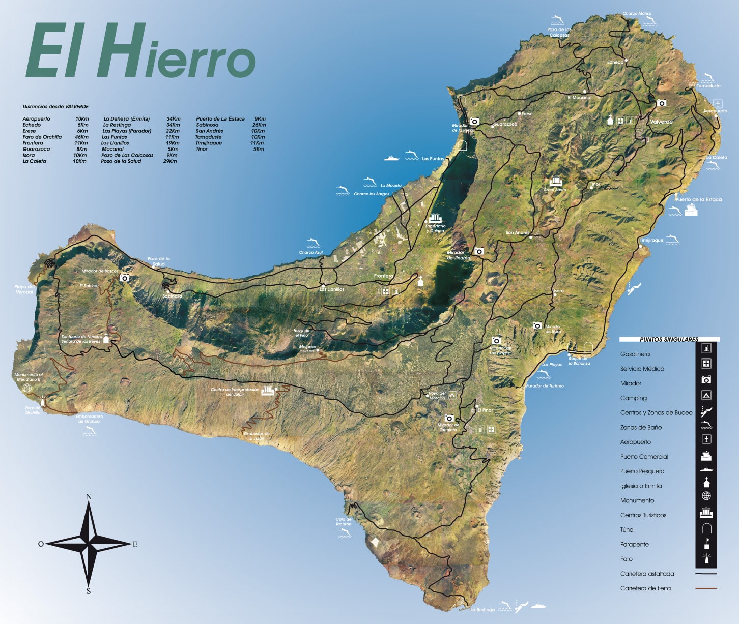Espagne îles Canaries Carte D El Hierro