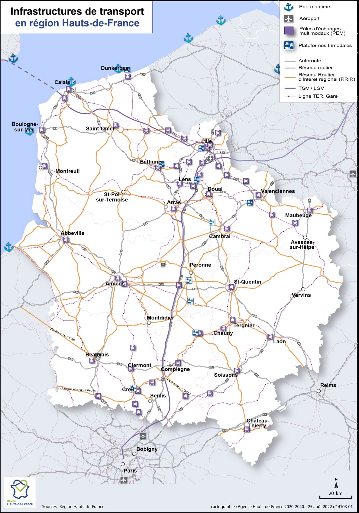 Région de France : Carte des Hauts-de-France