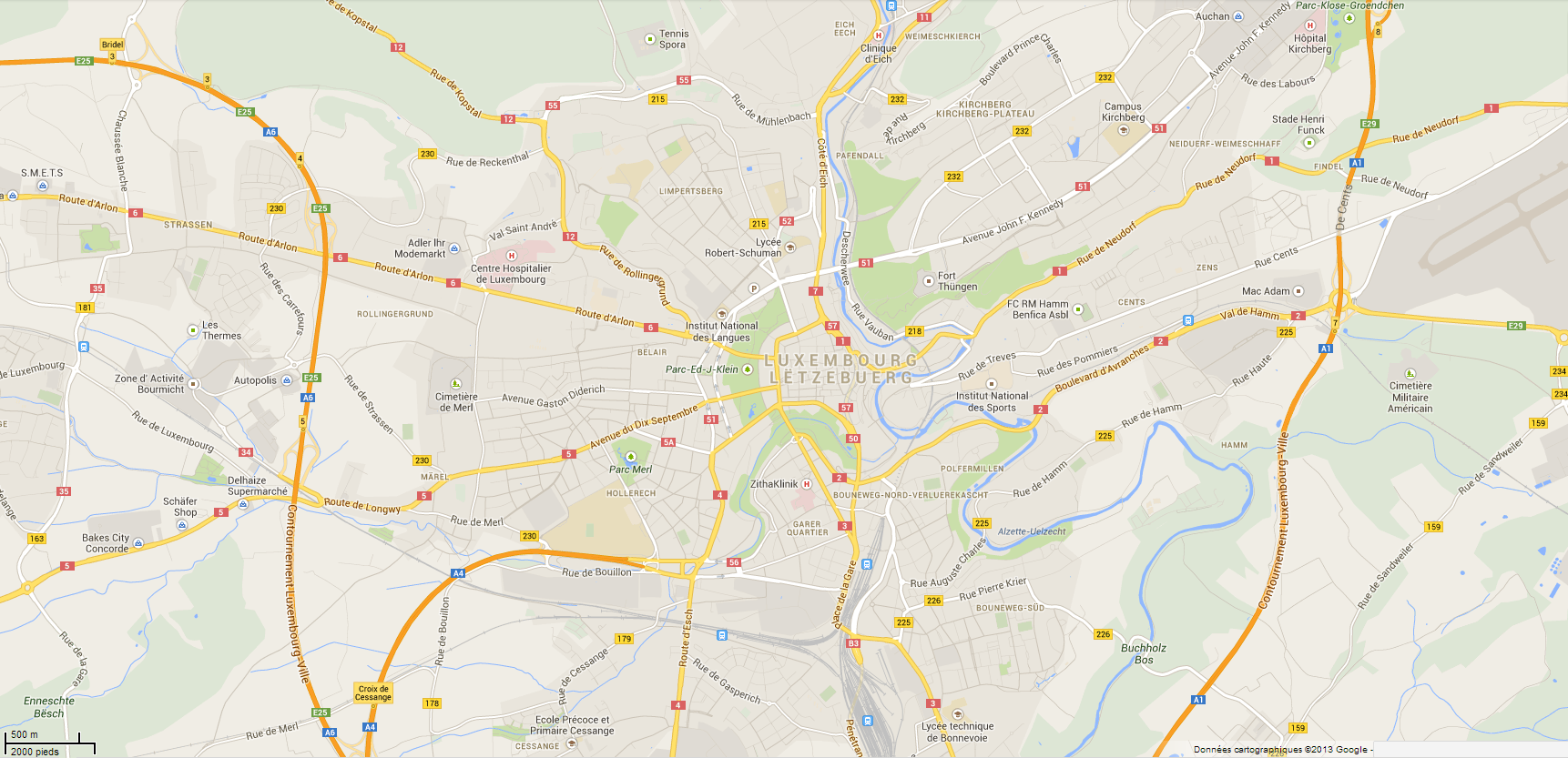 Cartograf.fr : Les villes : Luxembourg