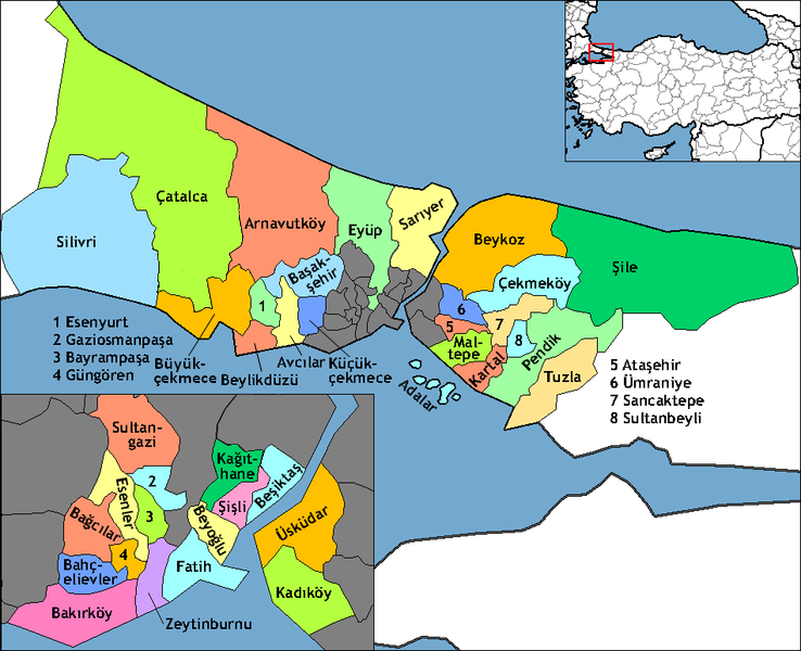 Cartograf.fr : Carte de la Turquie : Carte d'Istanbul